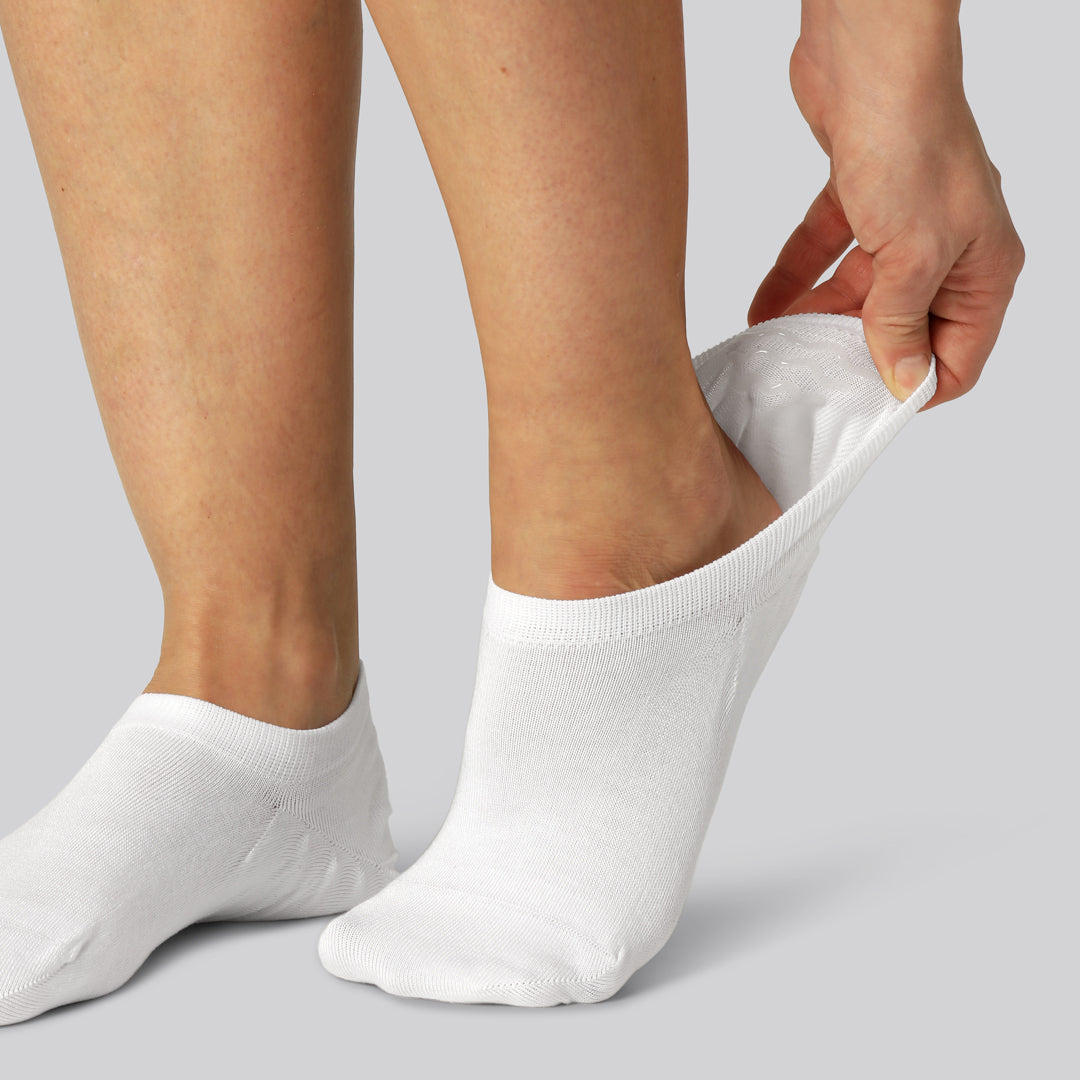 Bambus footies strømper i hvid til kvinder | 1-2 dage leveringstid ...